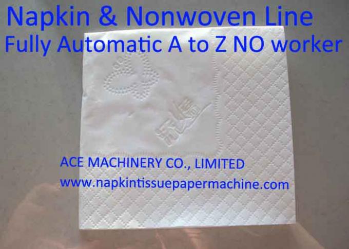 800 Sheet / Min 180x180mm 2 Colors Printing Napkin Production Line