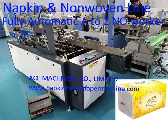800 Sheet / Min 180x180mm 2 Colors Printing Napkin Production Line